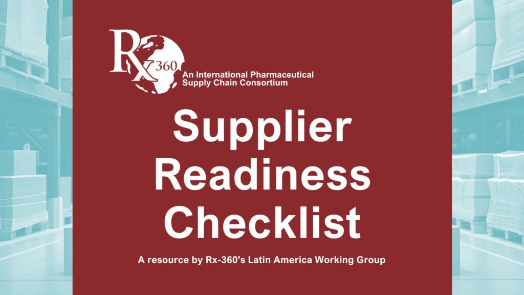 Supplier Readiness Checklist - Rx-360 - The International ...